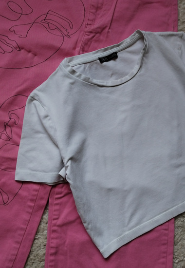    ZARA crop bela majica ☆ 36/S ☆ Pamuk ☆