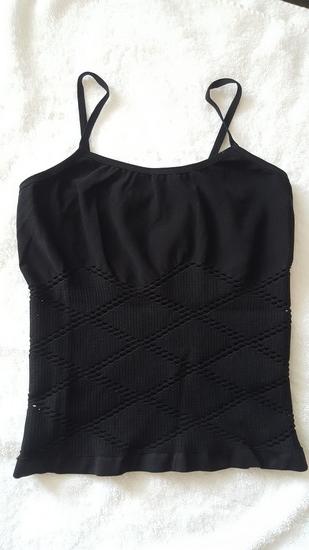 Crna crop top rupicasta majica na bretele,S/M