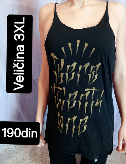 Ženska majica na bretele crna 3XL/46