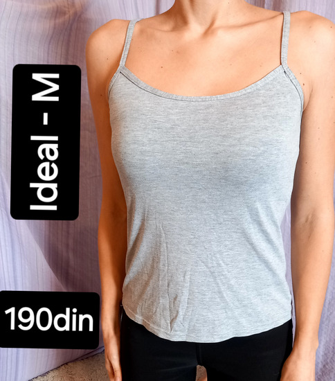 Ideal ženska majica na bretele siva M/38