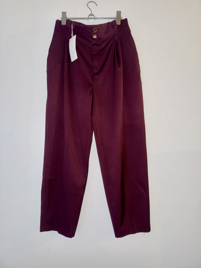 ZARA burgundi pantalone sa visokim strukom
