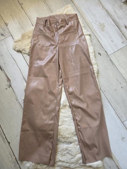 Brutalne zvonaste pantalone eko koza m