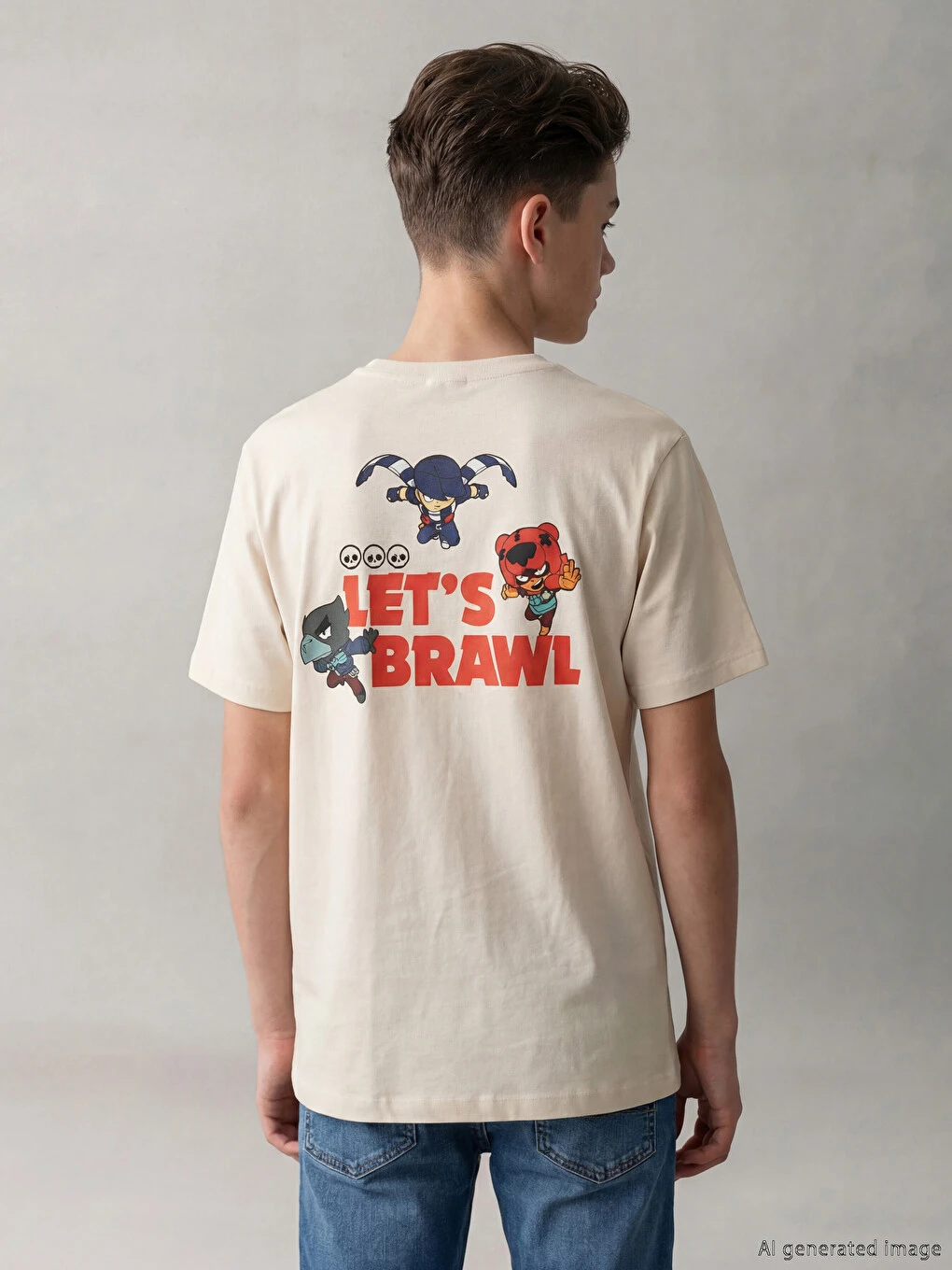 LCW Kids Dečija Majica Sa Okruglim Izrezom Brawl Stars Sa Štampom