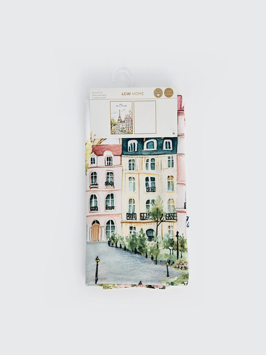 LCW HOME Paris Štampani Set Od 2 Kuhinjske Krpe 40x60 Cm