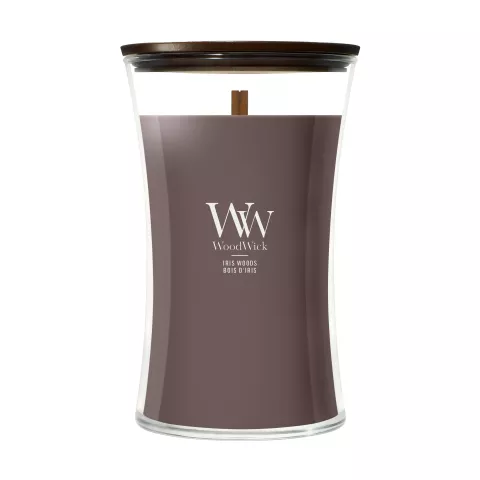 Iris Woods - L WoodWick mirisna sveća (topli začini, orris, cashmere, amber, kedar)