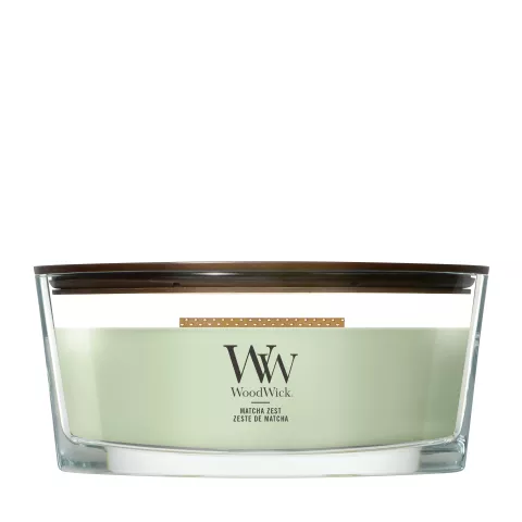 Matcha Zest - ovalna Wood Wick (morska so, citrusi, jasmin, matcha, vanila)