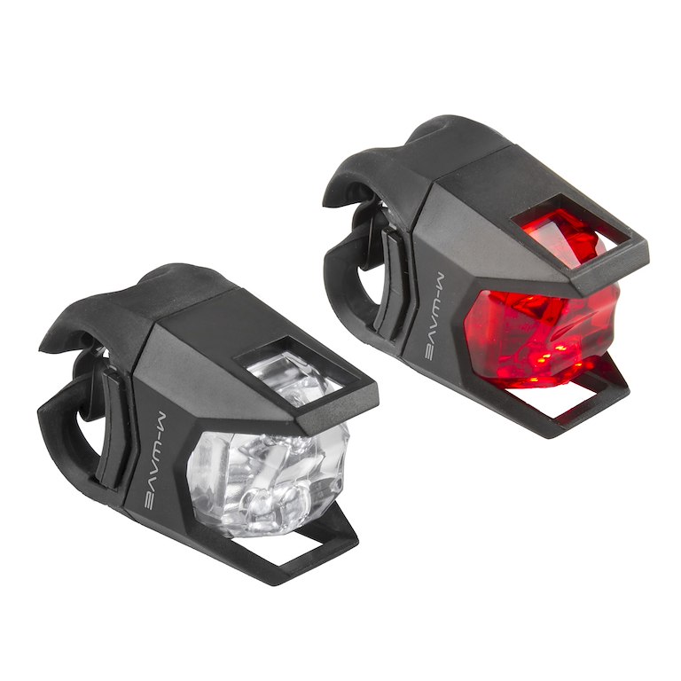 Bicikl M-WAVE Hunter set baterijskih svetala sa treptanjem crni, CRNA,