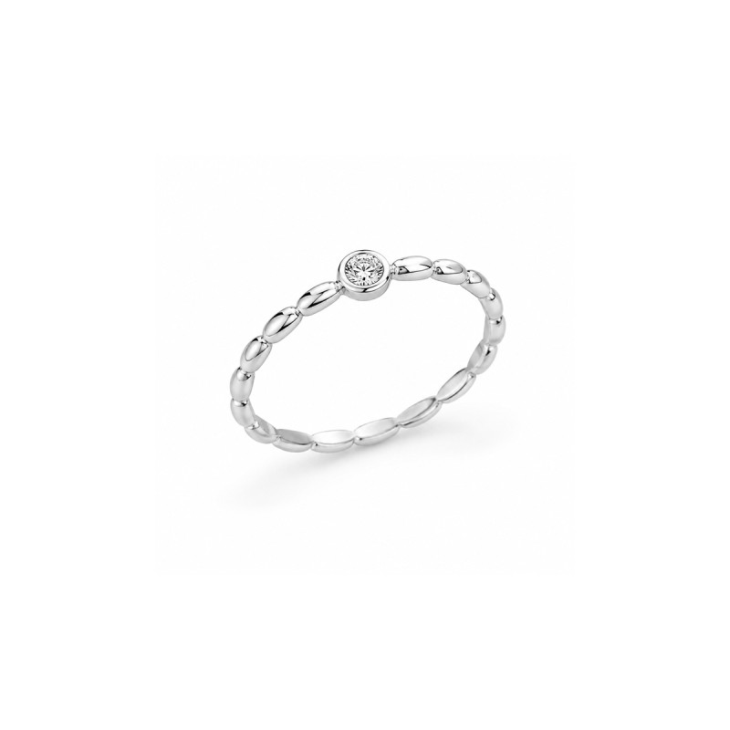 RING IN 14KT WHITE GOLD WITH ZIRCON