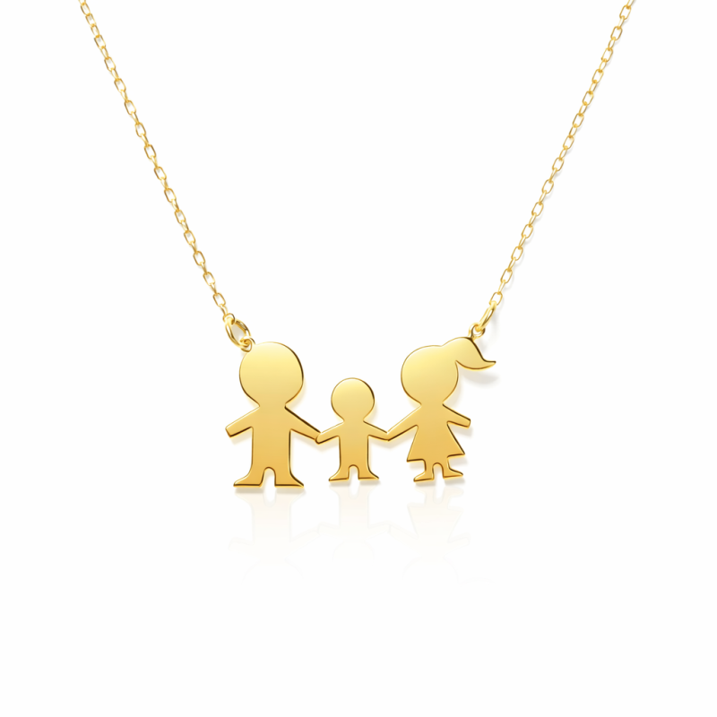 SILVER NECKLACE WITH GOLD PLATED OF THE FAMILY