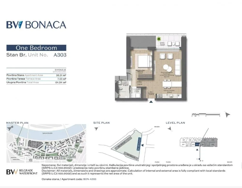 Prodaja, dvosoban stan, 64m², Savski Venac, Beograd