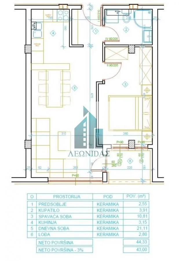 Prodaja, jednosoban stan, 43m², Palilula, Niš