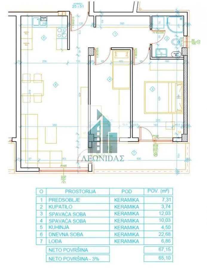 Prodaja, dvosoban stan, 65m², Palilula, Niš