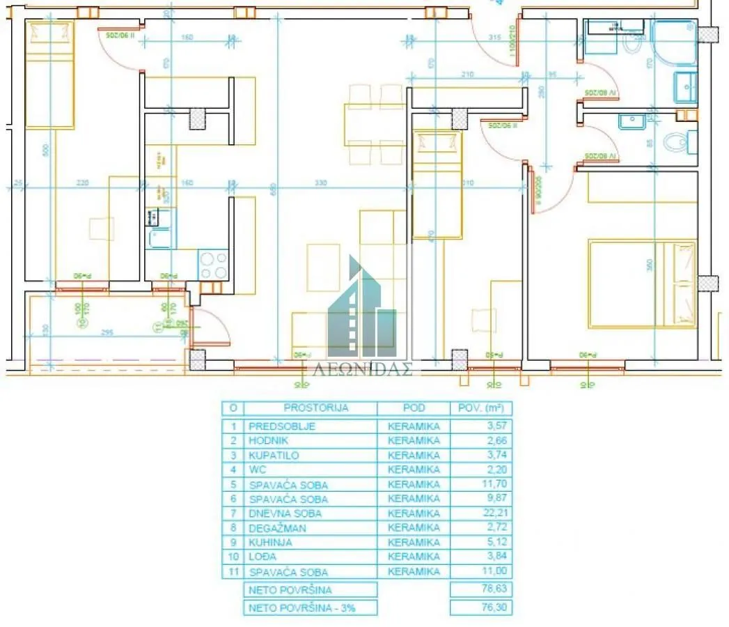 Prodaja, trosoban stan, 76m², Palilula, Niš