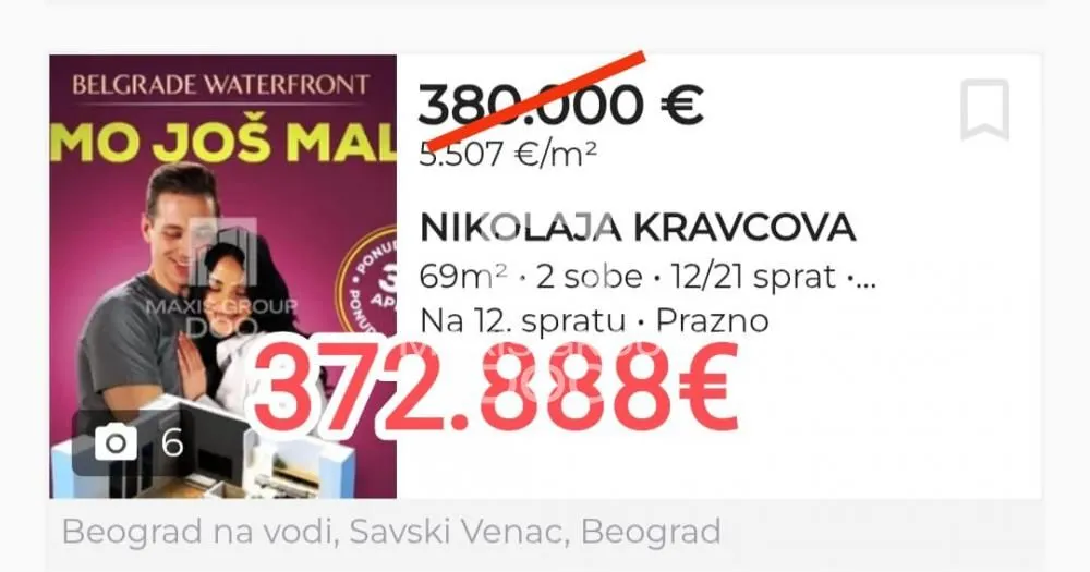 Prodaja, dvosoban stan, 69m², Savski Venac, Beograd