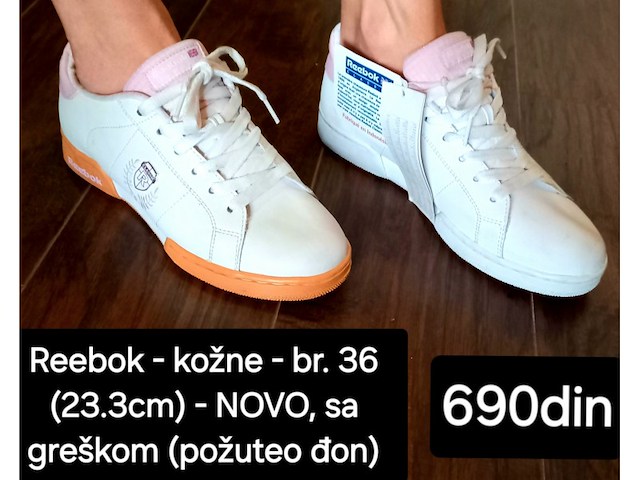Reebok patike kožne bele br. 36 - NOVO, sa greškom