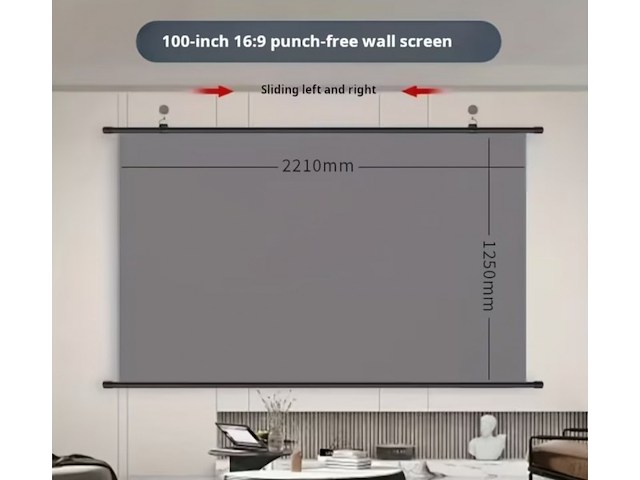 Svetloodbojno projektorsko platno 100 inch