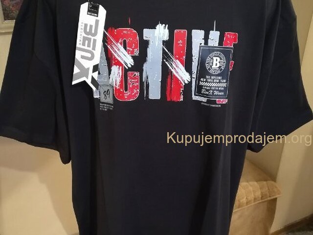 Odlicna muska pamucna majica Benx Veliki broj 4XL Crna Novo