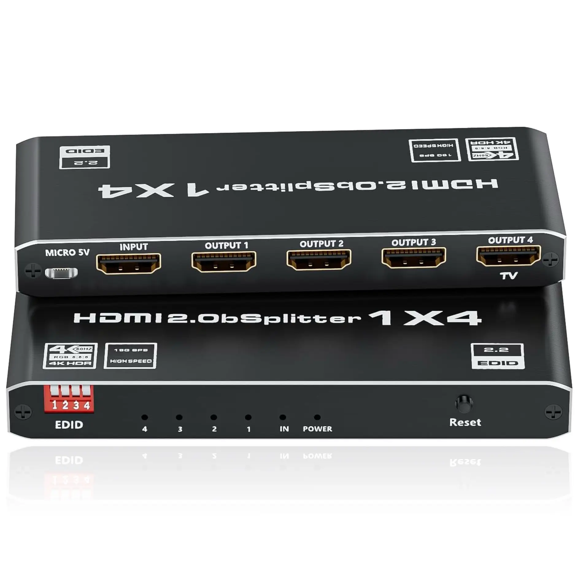 SYONG 4K 60Hz HDMI 2.0 splitter 1×4 sa EDID prekidačem 1 ulaz na 4 izlaza