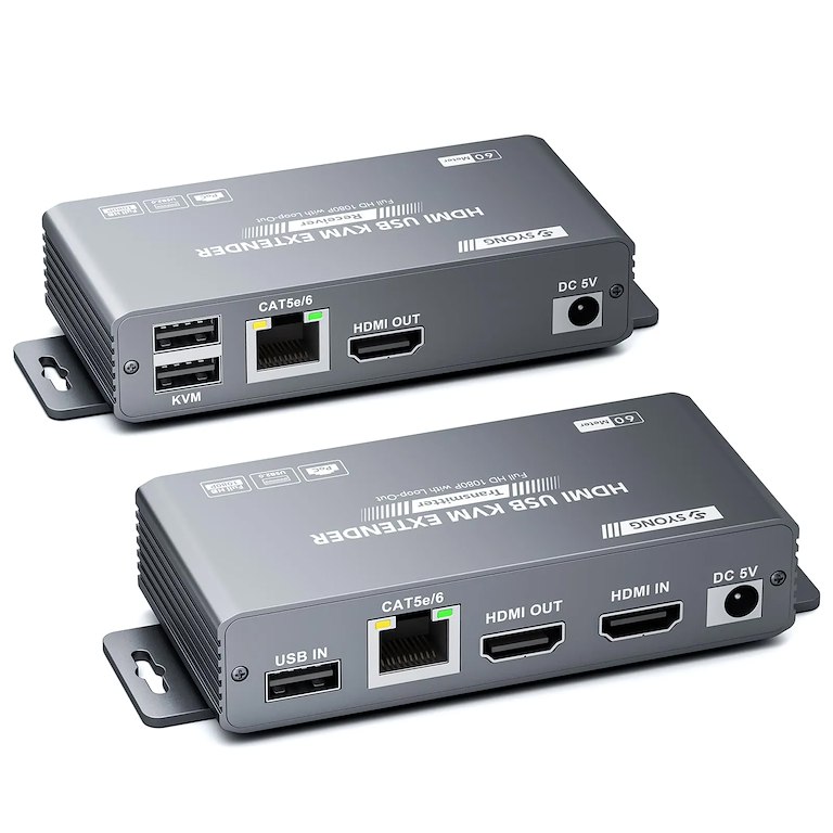 SYONG 1080P HDMI KVM extender 60m sa PoC i loop-out funkcijom preko CAT5e/CAT6 kabla