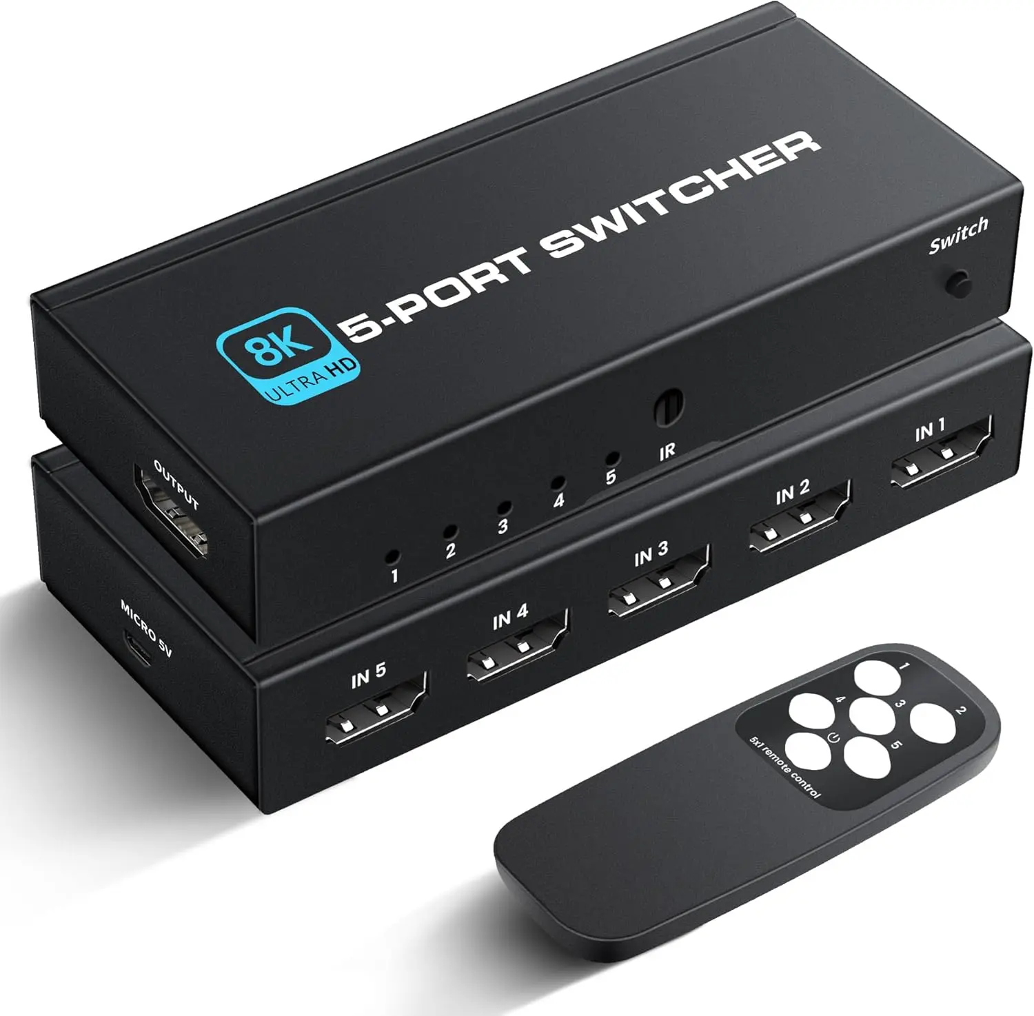 SYONG 5 in 1 out 8K 60Hz HDMI switch za povezivanje pet HDMI uređaja na jedan ekran