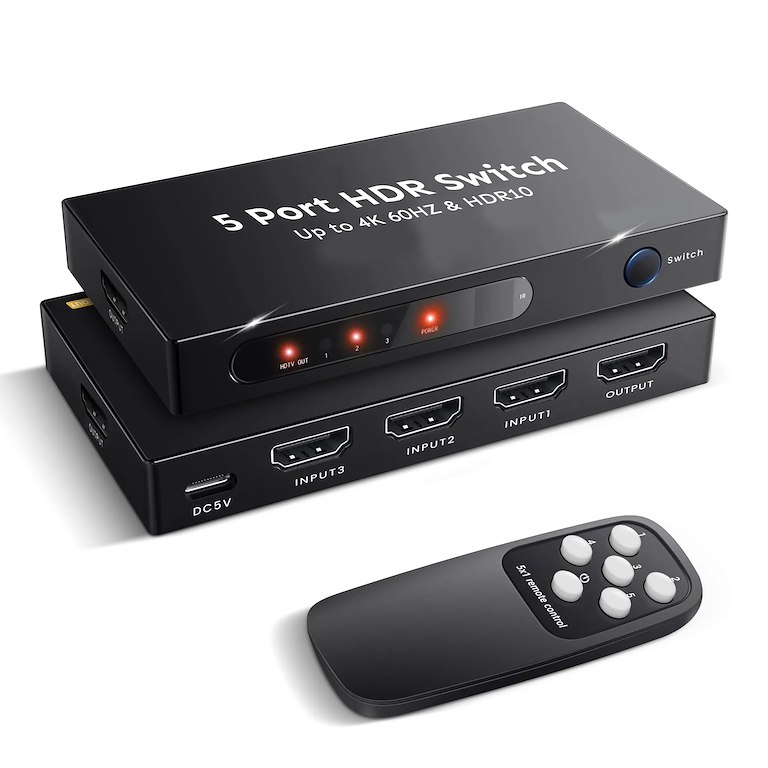 SYONG 5 in 1 out 4K 60Hz HDMI switch za povezivanje više HDMI uređaja na jedan ekran