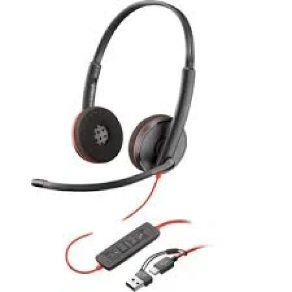 Slušalice žične HP Poly 3225 USB-C+3.5mm Plug+USB-CA crne 8X229AA