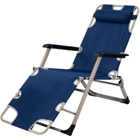Ležaljka stolica sa jastukom - sklopiva plava RELAX