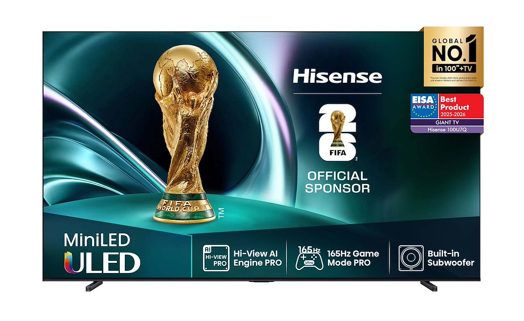 Hisense 100U8Q (100"/253cm) 4K UHD Mini-LED QLED 165Hz Gaming VIDAA Smart televizor