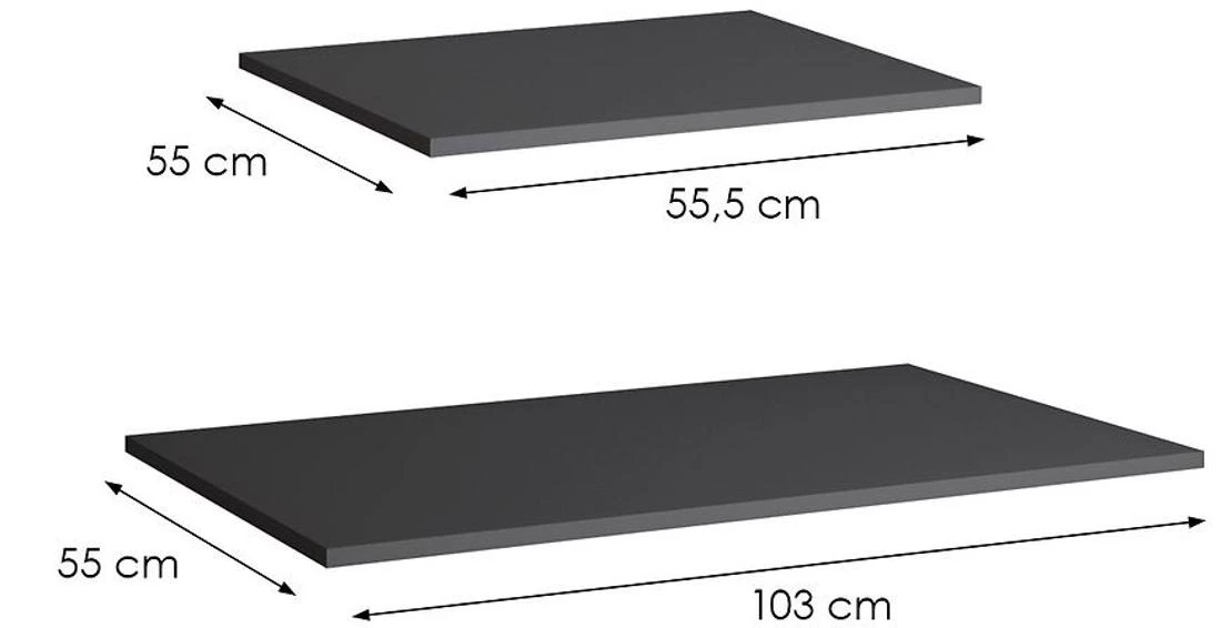 Marbella/Alicante 300 set polica za ormar 55,5/103x55x3,5 cm crna