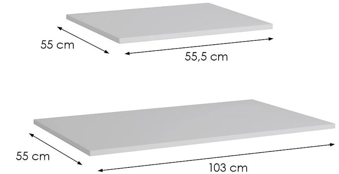 Marbella/Alicante 250 set polica za ormar 55,5/103x55x3,5 cm bela