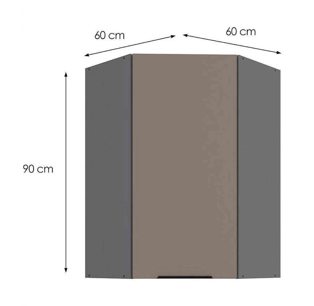 Kuhinjski ormaric Aria-TA/ANT sa zaštitom od otisaka prsti?u 60X60 GN-90 1F (45°)