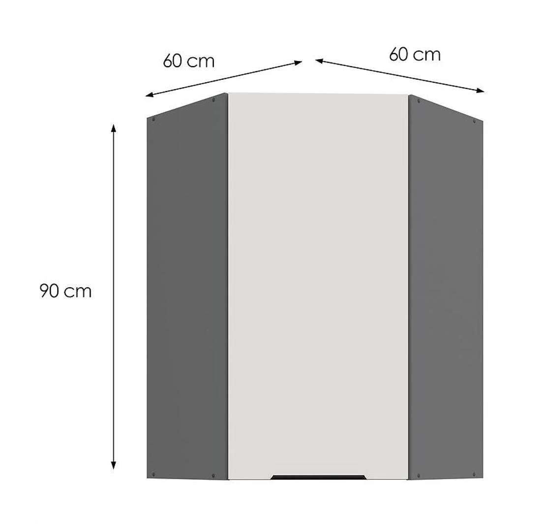 Kuhinjski ormaric Aria-WH/ANT sa zaštitom od otisaka prsti?u 60X60 GN-90 1F (45°)