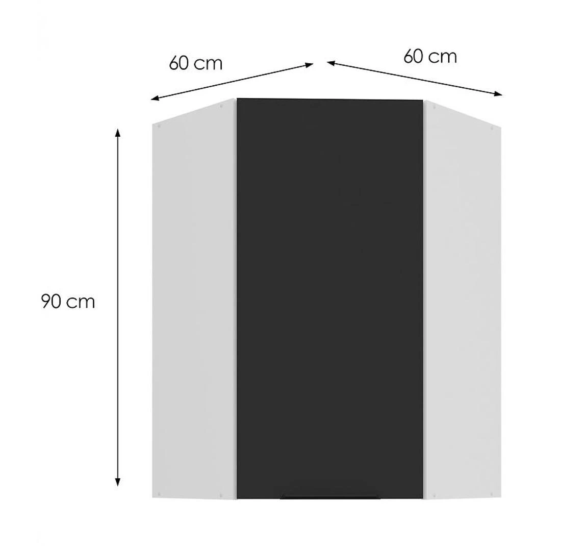 Kuhinjski ormaric Aria-BL/WH sa otpornošcu na otiske prsti?u 60X60 GN-90 1F (45°)