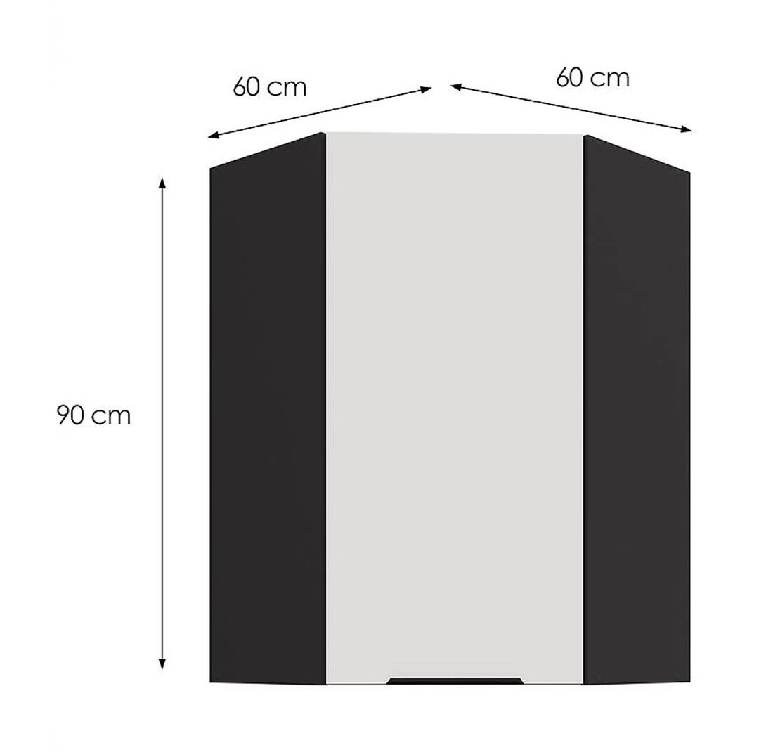 Kuhinjski ormaric Aria-WH/BL sa otpornošcu na otiske prsti?u 60X60 GN-90 1F (45°)