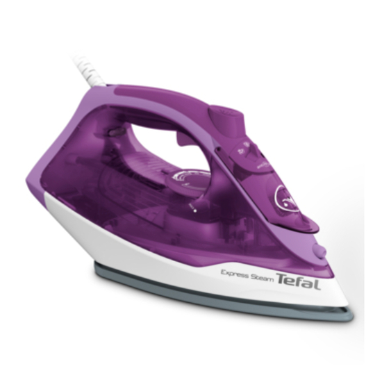 Pegla Tefal FV 2836 2400W , Ispust pare 35-165g/min, Ploča Cerilium, Boja ljubičasto/bela