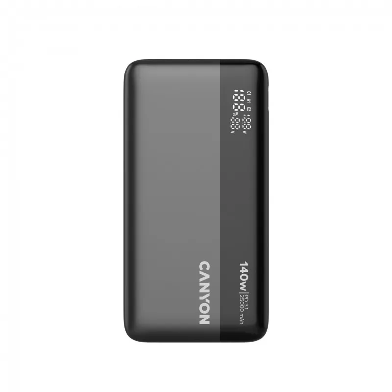 CANYON Power Bank PB-240, 25000mAh PD140W display power bank,Size160.0x82x27 mm Weight
