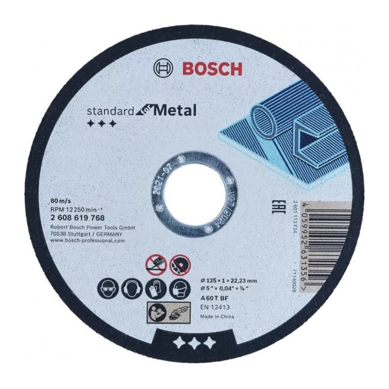 Bosch – Rezna ploča ravna Standard for Metal set 125×1 mm od 100 komada – 061599765G