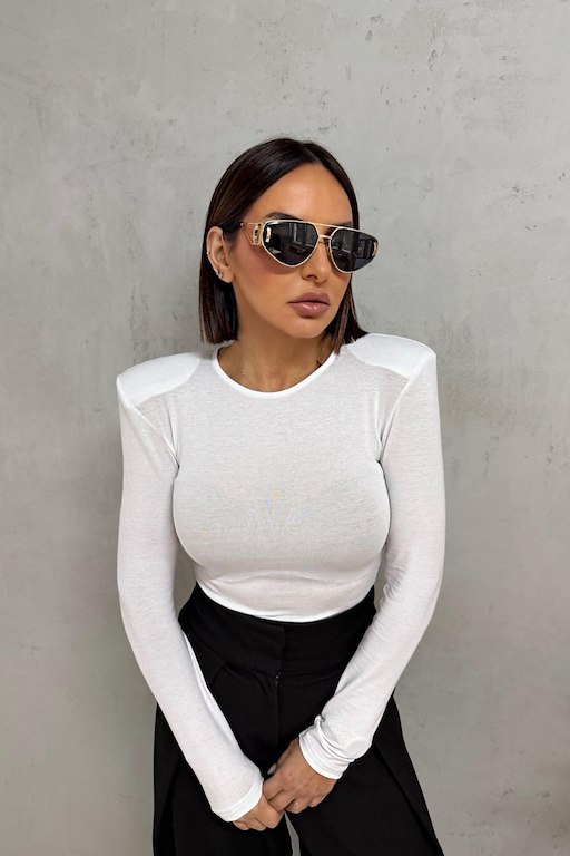 SADIE WHITE BASIC BLUZA SA NARAMENICAMA