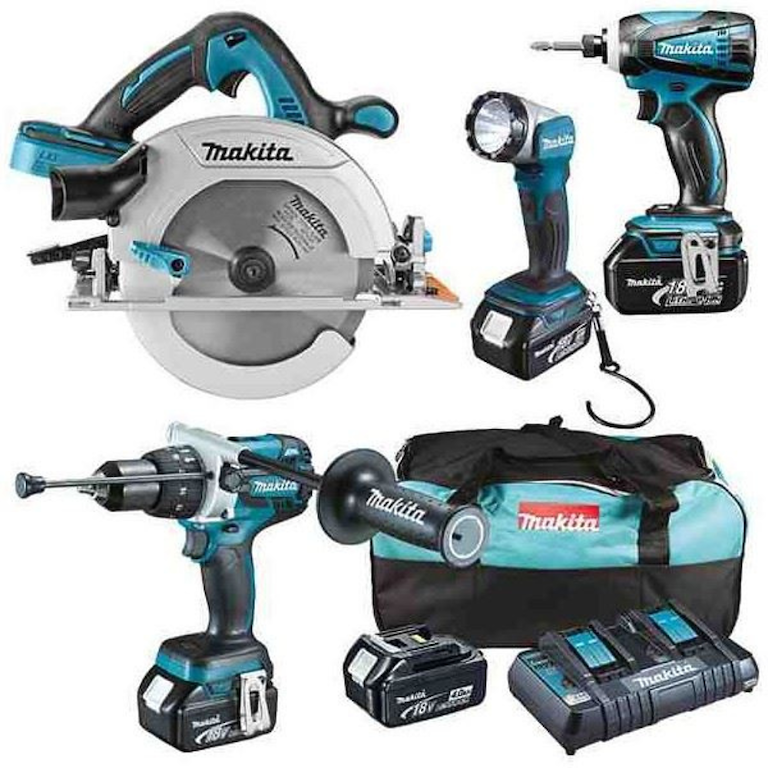Makita – SET LXT DHS710Z + DHP481RME + DTD146RFJ + DML802 – DLX4043PM