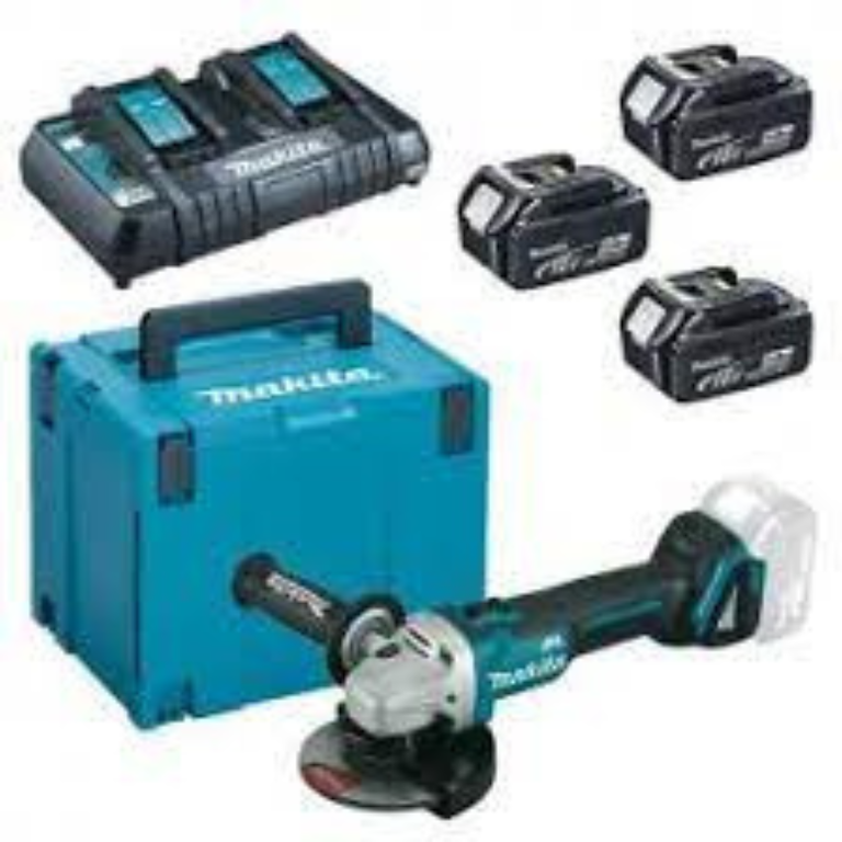 Makita Aku brusilica DGA504Z+ 4 baterije 3Ah+ punjač DC18RD+ kofer Makpac4 – 198830-2