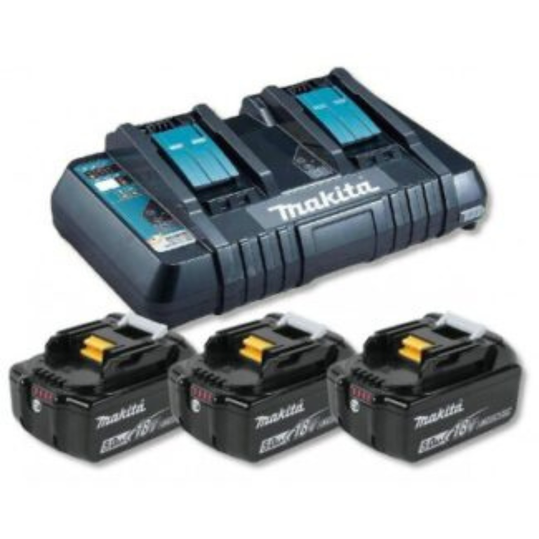 Makita set baterije 3xBL1830B 3Ah + punjač DC18RD