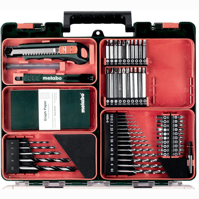 Metabo – Akumulatorska bušilica odvijač PowerMaxx BS Set Mobile Workshop – 6000808806