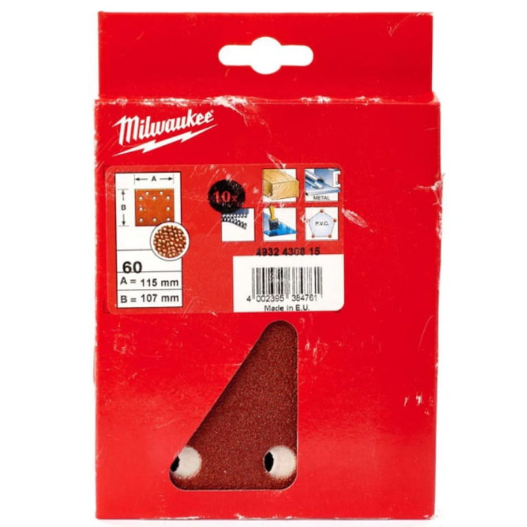 Milwaukee – Brusni papir za ekscentričnu brusilicu, 115 x 107 mm, G 60, 10 kom – 4932430815