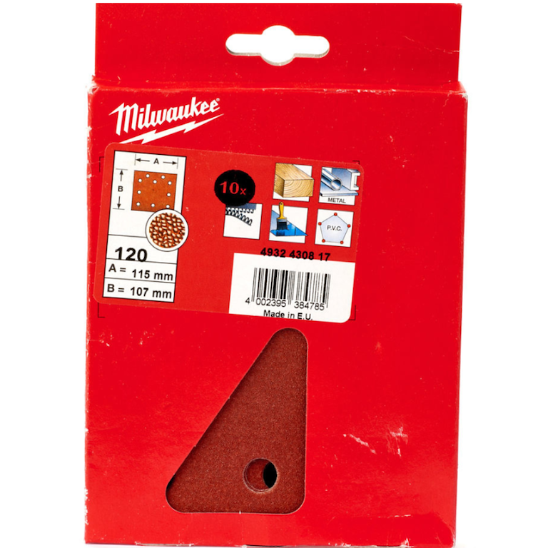 Milwaukee – Brusni papir za ekscentričnu brusilicu, 115 x 107 mm, G 80, 10 kom – 4932430816