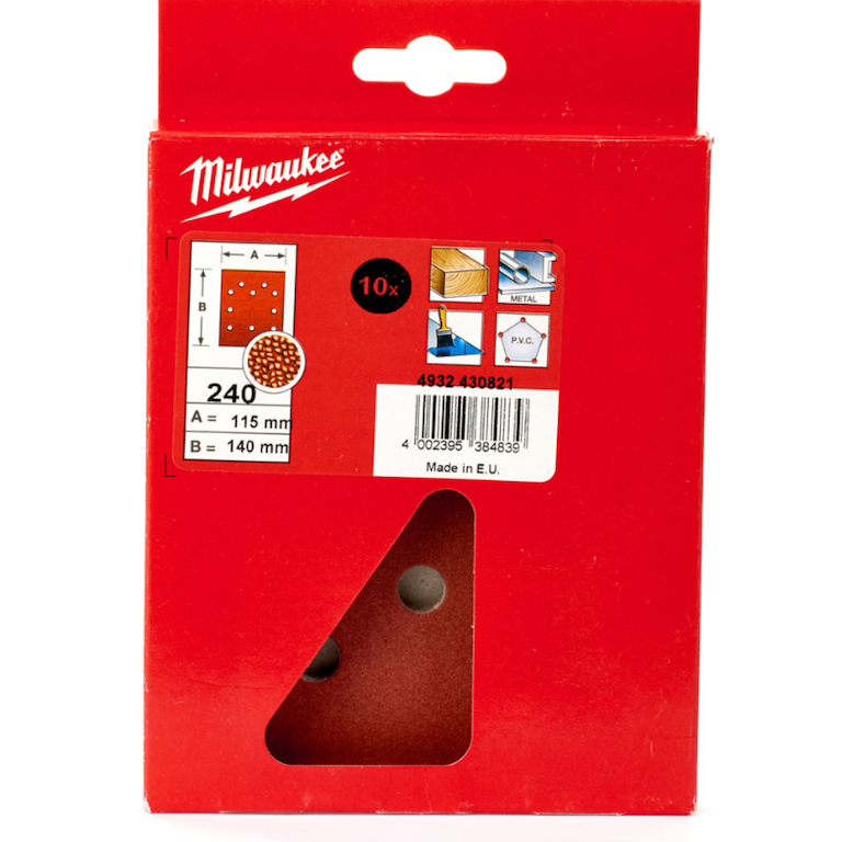 Milwaukee – Brusni papir za ekscentričnu brusilicu, 115 x 140 mm, G 120, 10 kom – 4932430821