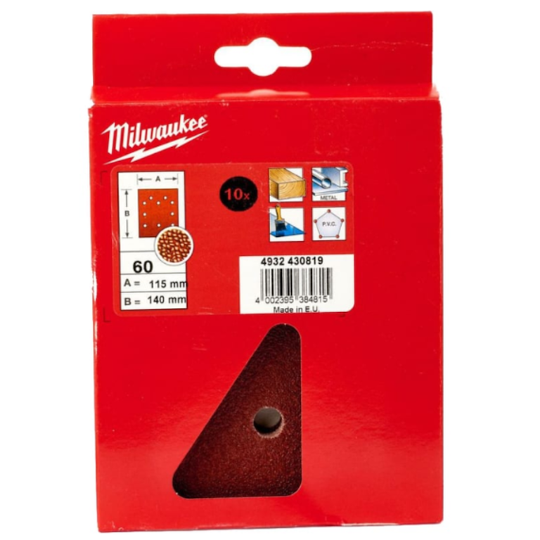 Milwaukee – Brusni papir za ekscentričnu brusilicu, 115 x 140 mm, G 60, 10 kom – 4932430819