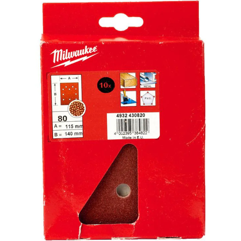 Milwaukee – Brusni papir za ekscentričnu brusilicu, 115 x 140 mm, G 80, 10 kom – 4932430820