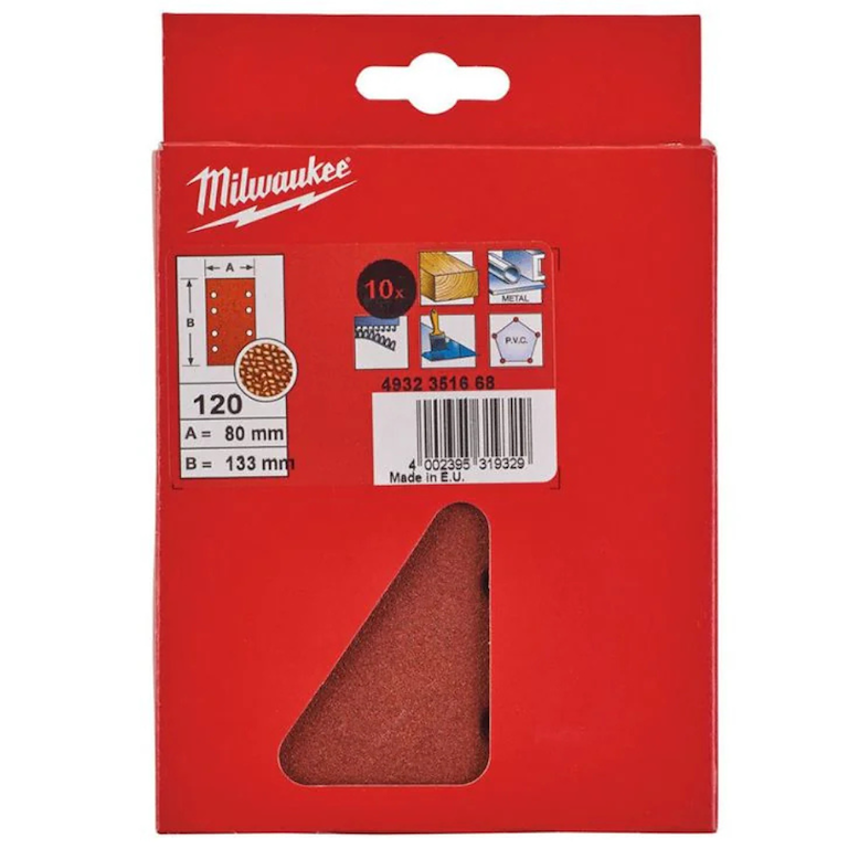 Milwaukee – Brusni papir za ekscentričnu brusilicu, G 120, 10 kom – 4932351668