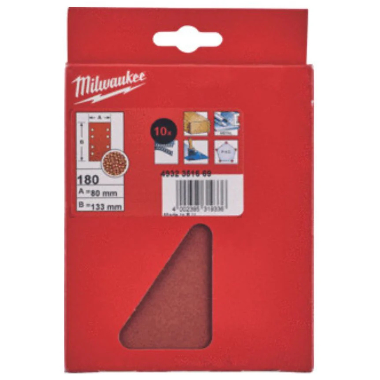 Milwaukee – Brusni papir za ekscentričnu brusilicu, G 180, 10 kom – 4932351669