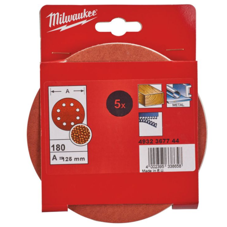 Milwaukee – Brusni papir za ekscentričnu brusilicu, okrugli, 125 mm, G 180 – 4932367744